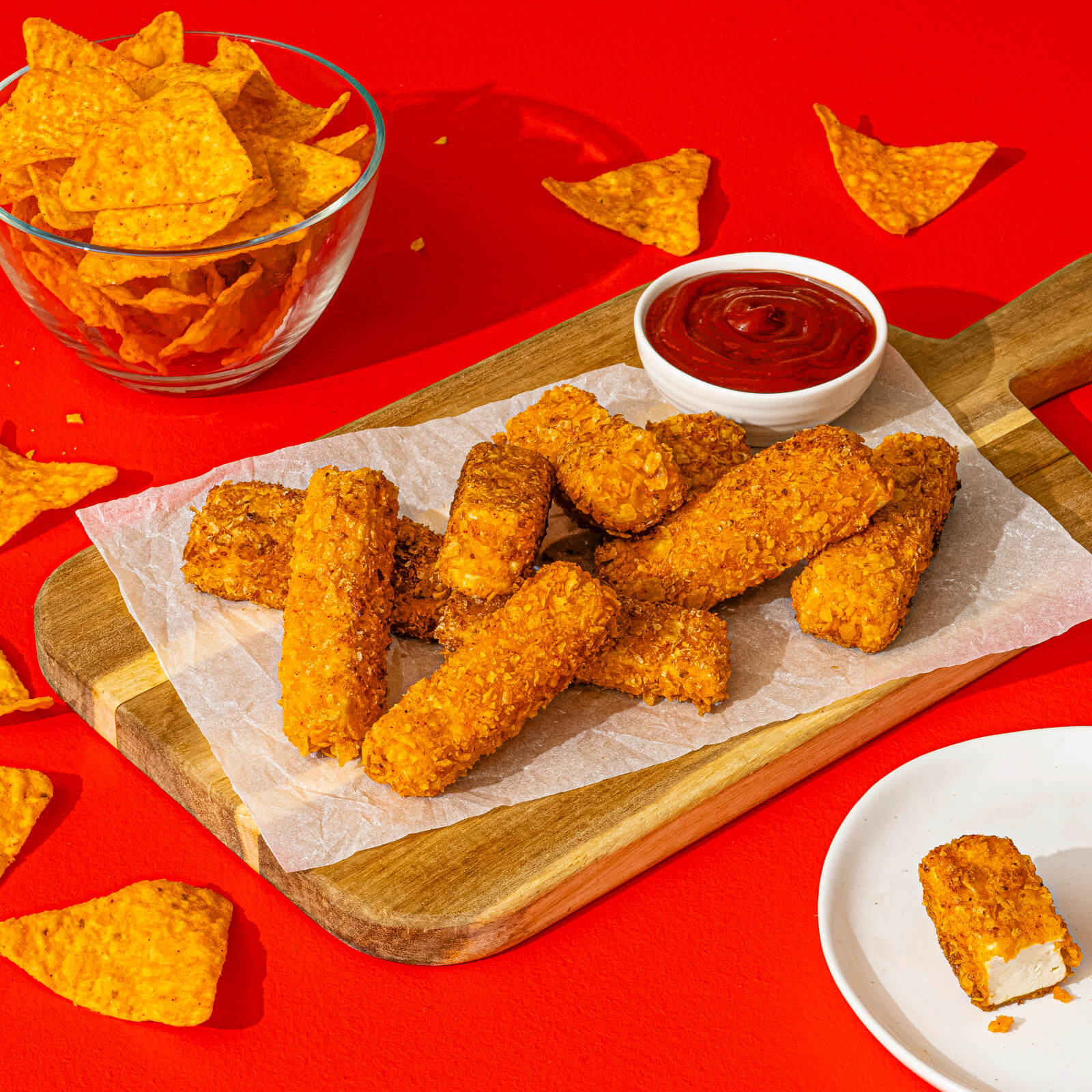 DORITOS® Nacho Cheese Crispy Pan-Fried Tofu Fingers | Doritos