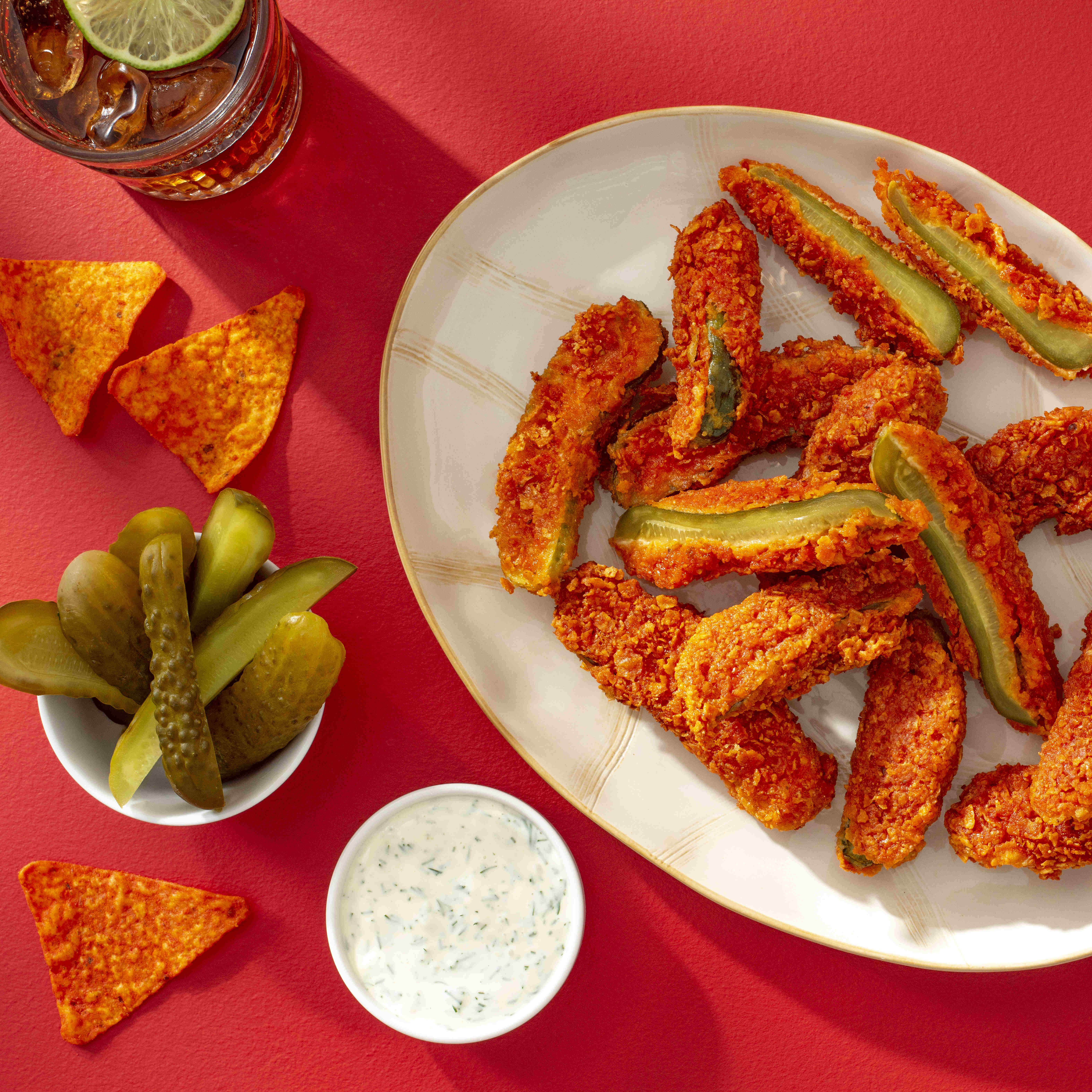 DORITOS® FLAMIN' HOT® Nacho Air Fryer Dill Pickle Spears with Tangy ...