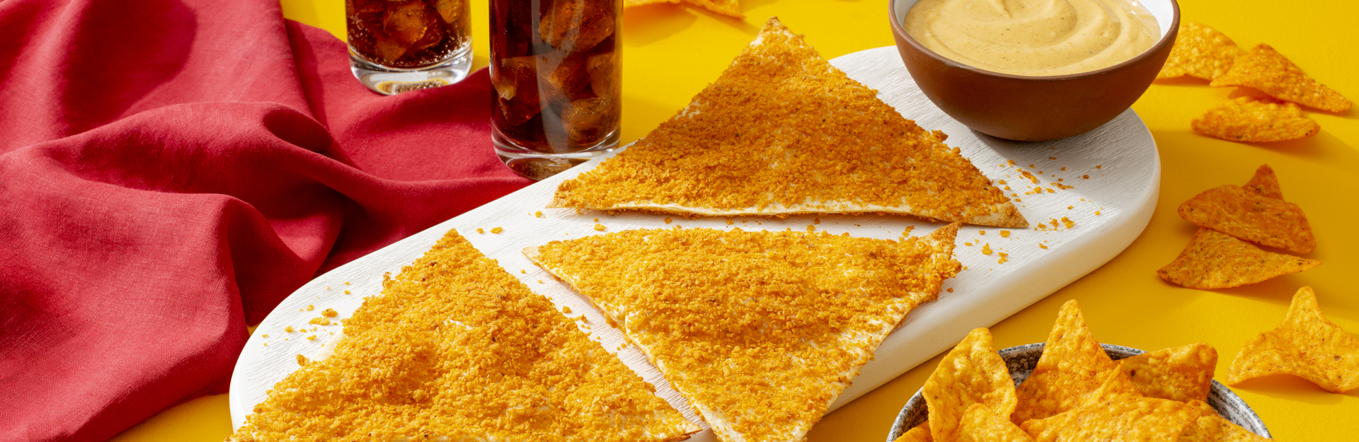 DORITOS® Colossal Nacho Cheese Chips with 5-Minute Nacho Sauce | Doritos